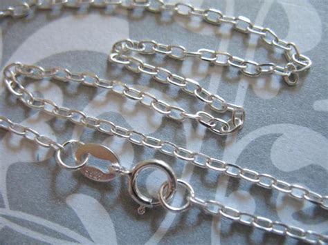 Finished Sterling Silver Cable Chain 16 Or 18 Inch 25x17 Mm Etsy