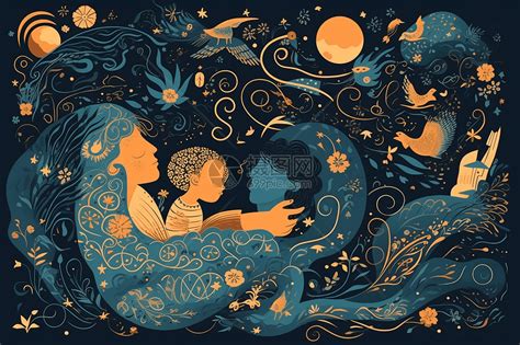 父母和孩子一起做梦插画图片下载 正版图片600009652 摄图网