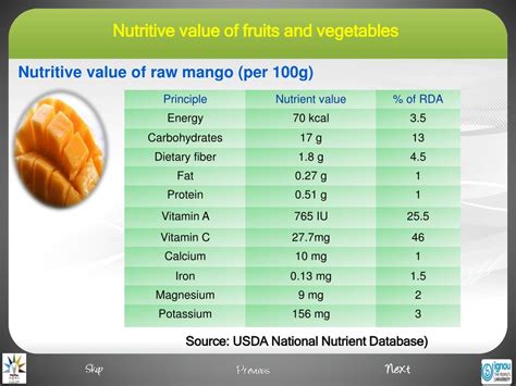 Ppt Nutritive Value Of Fruits And Vegetables Powerpoint Presentation Id 722288