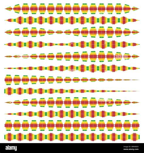 Abstract Wave Patterns Repeating Graphic Elements Multicolor