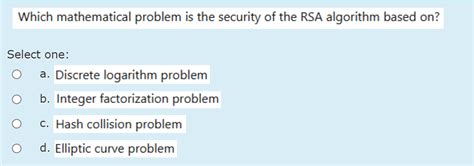 solved which mathematical problem is the security of the rsa