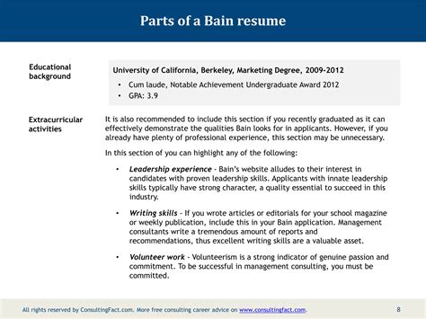 Bain Resume Sample Pptx