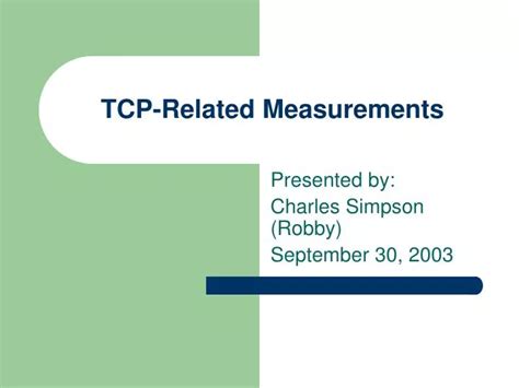 PPT TCP Related Measurements PowerPoint Presentation Free Download ID