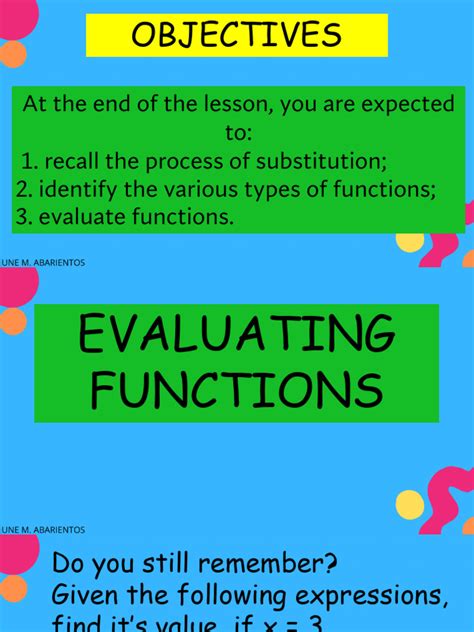 Evaluating Function Pdf