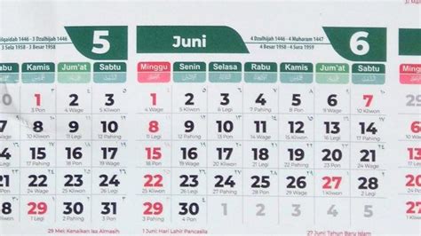 Kalender Juni 2025 Tanggal Merah Dan Cuti Bersama Cek Libur Ada