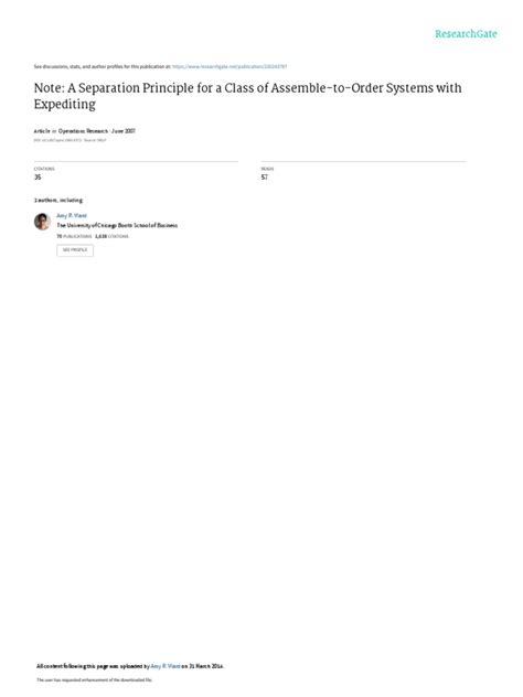 note a separation principle for a class of assembl pdf inventory