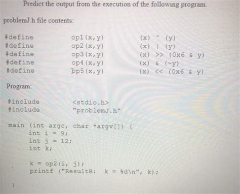 Solved Predict The Output From The Execution Of The