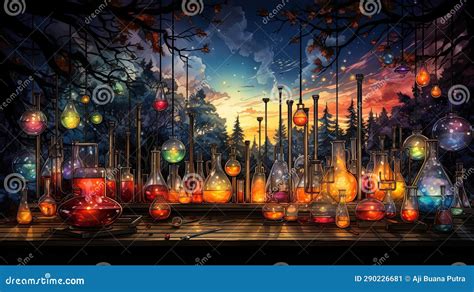 Lab Chemistry Or Science Research And Development Concept With Copy Space Ai Generated Stock