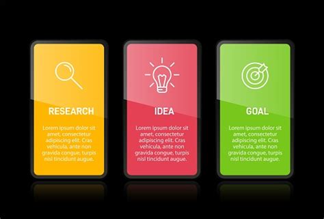 3 단계 연속 화살표 비즈니스 모델의 개념 세 가지 다채로운 그래픽 요소 브로셔 프리젠 테이션에 대한 타임 라인 디자인 인포그래픽 디자인 레이아웃 0명에 대한 스톡 벡터