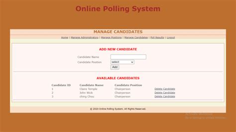 Online Polling System In Phpmysql Free Source Code