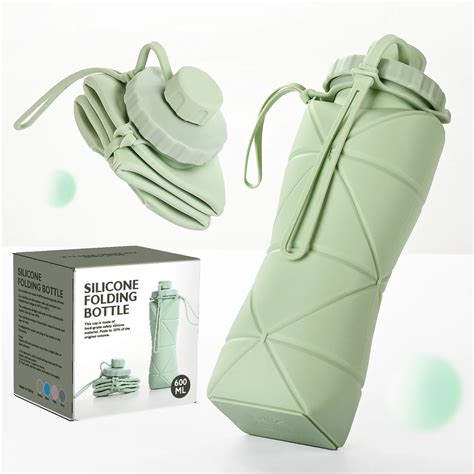 600ml Silicone Sports Drink Water Bottle Bpa Free Collapsible Foldable