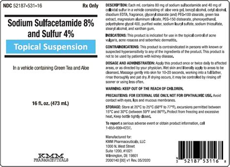 Sodium Sulfacetamide 8 And Sulfur 4 Topical Suspension