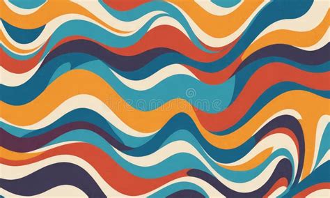 Vibrant Abstract Pattern Overlapping Curved Lines In Various Colors Including Orange Blue And