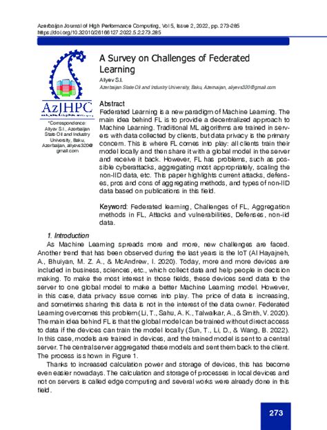 Pdf A Survey On Challenges Of Federated Learning