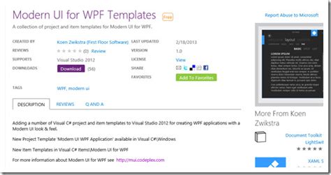 wpf ui templates modernize your wpf app 39 s with the modern ui for wpf