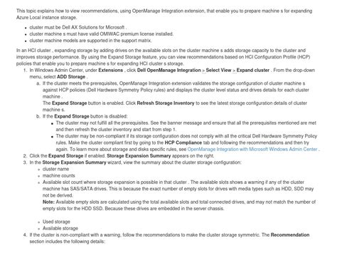 View Recommendations For Storage Expansion Azure Portal Deployment