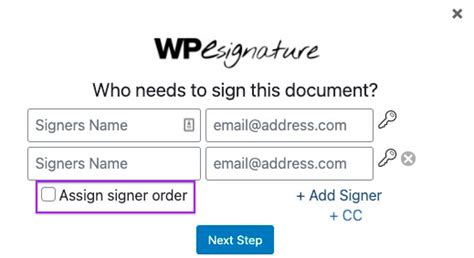 Wp E Signature Assign Signer Order Add On Wp E Signature Docs