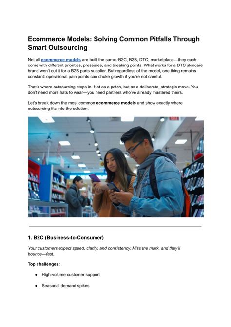 Ppt Ecommerce Models Solving Common Pitfalls Through Smart