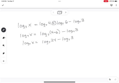 SOLVED Use The Laws Of Logarithms To Find The Value Of X Such That Log7 1 Logz 4 Log7 6 Log7 3