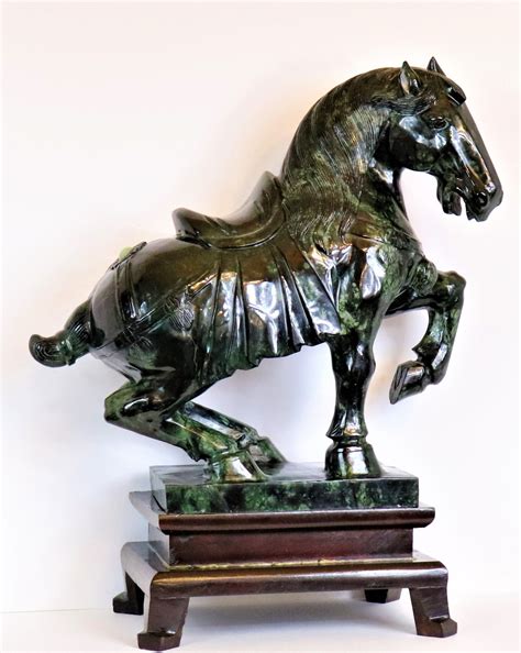 Jade Horse Vintage Head Of A Jade Horse Statue Authorized Reproduction