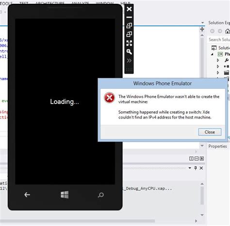 C How To Resolve This Windows Phone 8 Emulator Error Stack Overflow