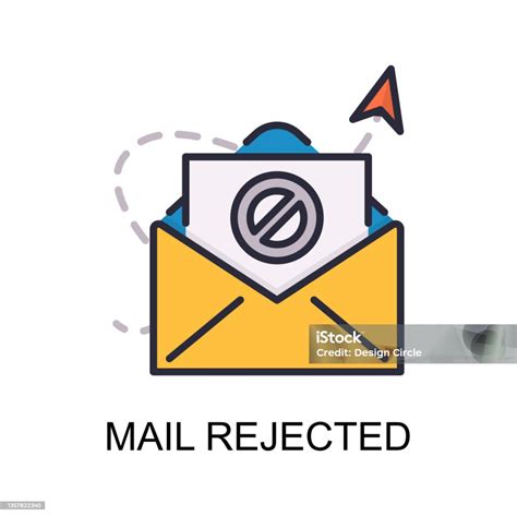 메일 거부 된 벡터 채워진 윤곽선 아이콘 디자인 그림입니다 흰색 배경 Eps 10 파일에 웹 및 모바일 응용 프로그램 기호 갈고리 발톱에 대한 스톡 벡터 아트 및 기타