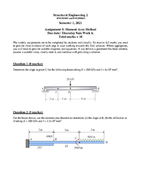 2021 Structural Engineering 2 Assignment 5 Structural Engineering 2