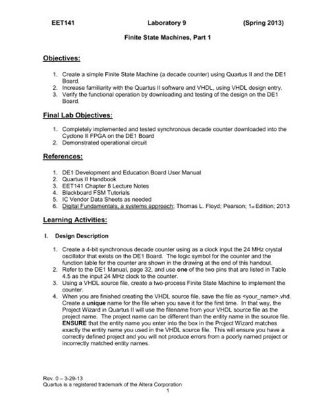 Lab Finite State Machines Part