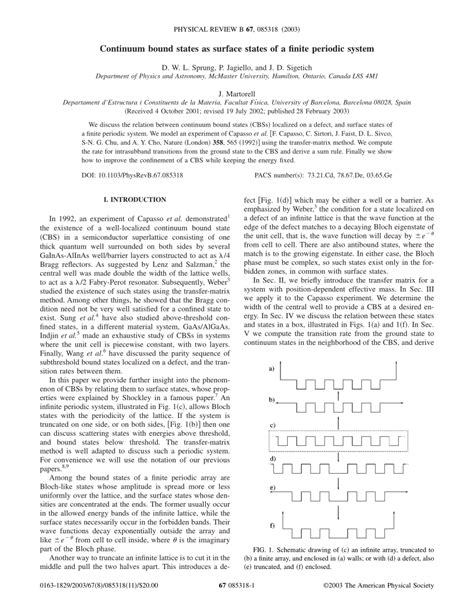 pdf continuum bound states as surface states of a finite periodic system