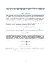 Lab Filters Pdf LAB PASSIVE AND ACTIVE FILTERS INTRODUCTION In The Previous Lab You