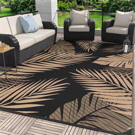 Deorab Large Rv Outdoor Rug For Patio 10x14 Waterproof Reversible