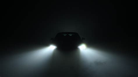 Modern Led Car Headlights In Dense Fog 24829972 Stock Video At Vecteezy