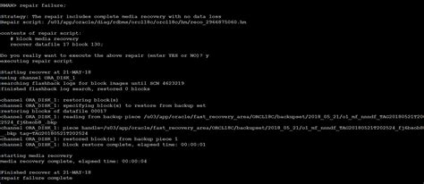 data recovery advisor in oracle database 18c oracledbwr