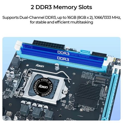 Foxin H61 Motherboard Prime Lga 1155 Socket With Cpu Supports Lga1155
