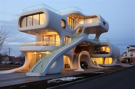 Premium Photo Modern Building With Unusual Architecture