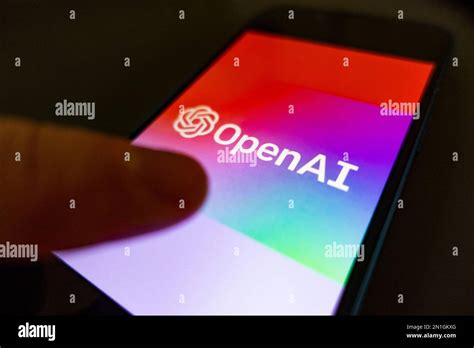 Using An Openai App By Chatgpt On Phone Screen Concept Image Stock