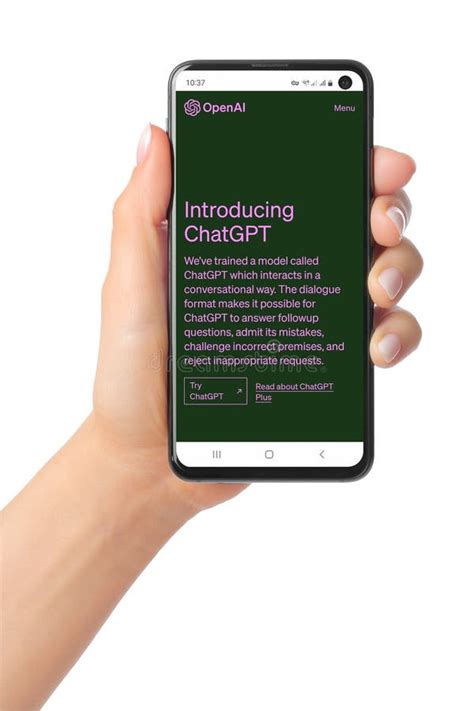 Openai Introducing Chatgpt Page On Phone Screen In Hand Editorial Stock