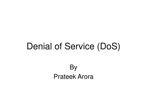 Ppt Denial Of Service Dos Powerpoint Presentation Free Download