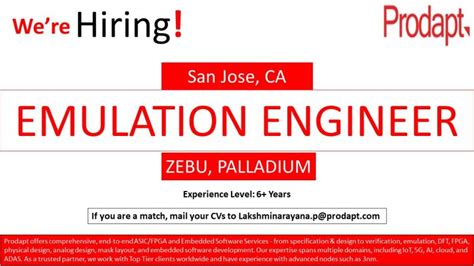 Lakshminarayana Parise On Linkedin Prodapt Hiring Emulation Engineer Zebu Palladium