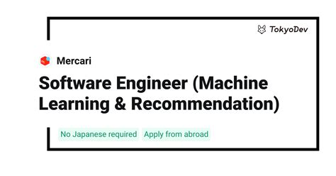Software Engineer Machine Learning And Recommendation Mercari Tokyodev