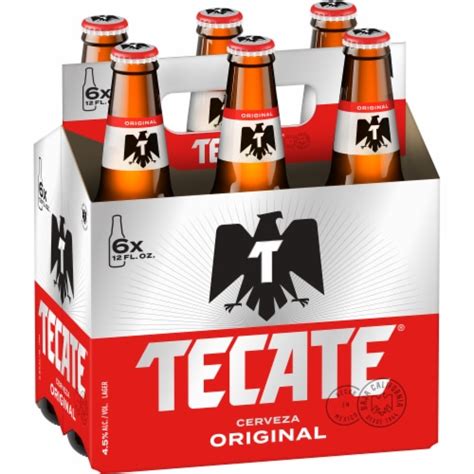 Tecate Original Mexican Lager Beer 6 Pack 12 Fl Oz Bottles 6 Bottles 12 Fl Oz King Soopers