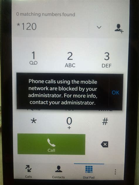 Phone Calls Using The Mobile Network Are Blocked By Your Administrator