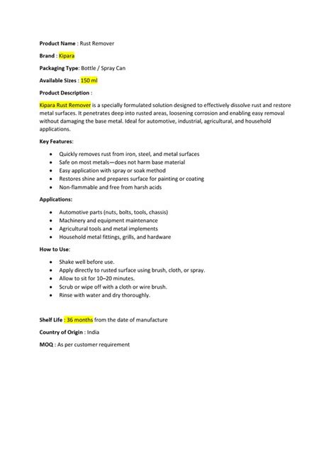 Rust Remover For Industrial Use At ₹ 100piece In Pune Id 2855961935530