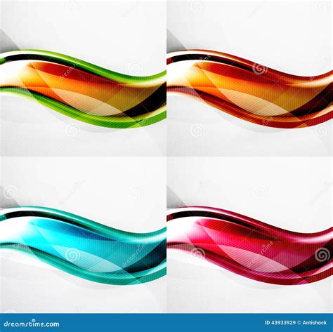 Collection Of Wave Layouts Stock Vector Illustration Of Design 43933929