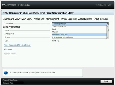 Delete The Virtual Drive And Raid On The Dell Poweredge Server