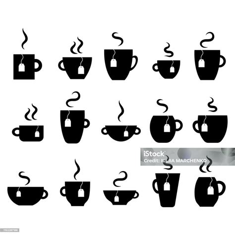 흰색 배경입니다 현대 벡터 디자인입니다 만들기 집합입니다 사람 아이콘을 설정 합니다 차 컵 커피 머그잔 벡터입니다 디자인에 대한