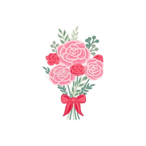 Simple Red Rose Vector On White Background Stock Illustration