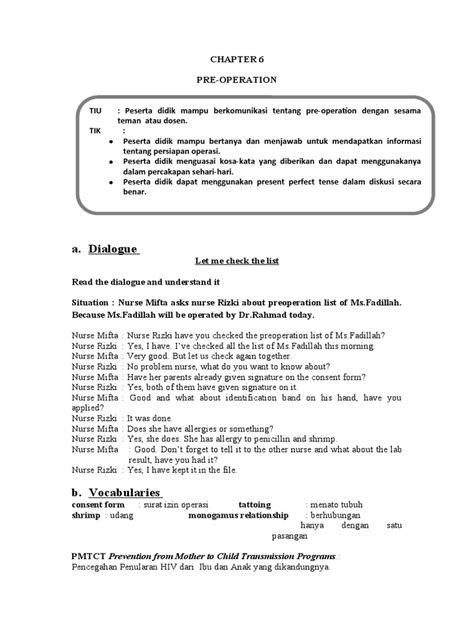 Chapter 6 Pre Operation Pdf Medical Specialties Health Sciences