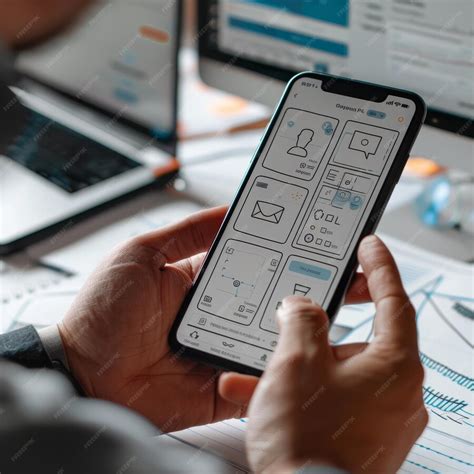 Premium Photo Prototype Testing For Mobile App Ui Design Software Graphic Development Concept