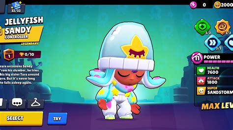 All Jellyfish Sandy Skin Animations In Brawl Stars Youtube